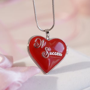 RED Heart Necklace Rosary Emerald Heart Necklace Lana Heart Locket ...