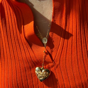 Ldr Style Necklace V.2 Rosary Emerald Heart Necklace Y Necklace - Etsy