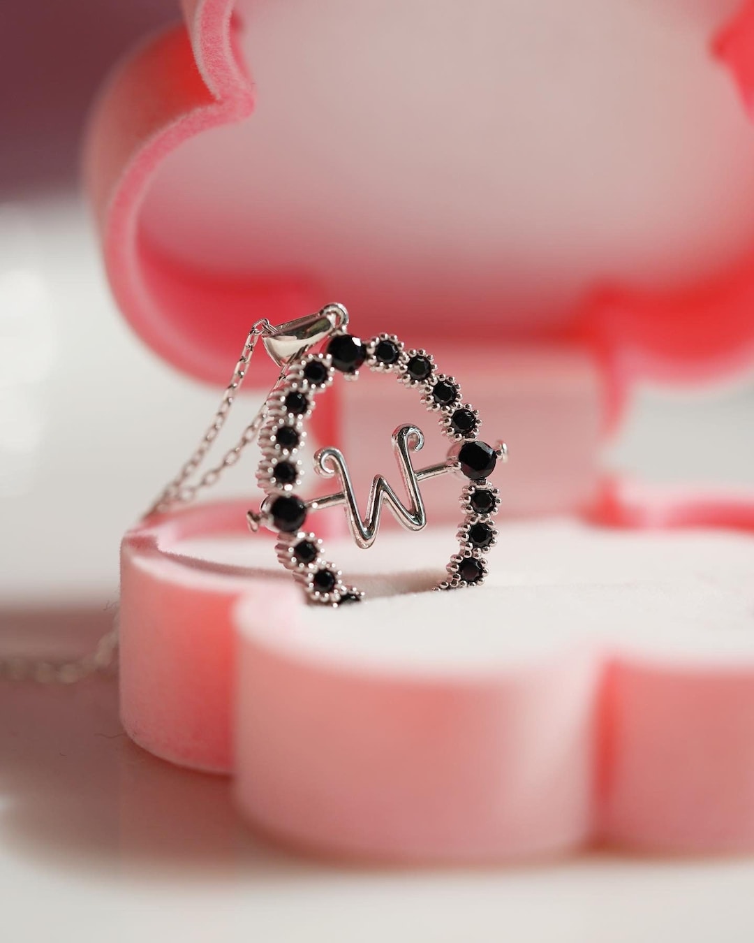 Initial Necklace, Rotating Talisman Necklace, Morticia Necklace ...