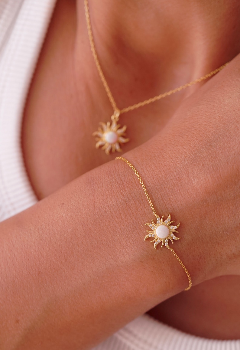 Sun Bracelet-925 Sterling Silver -sun Bracelet - Opal Stone Bracelet - Etsy