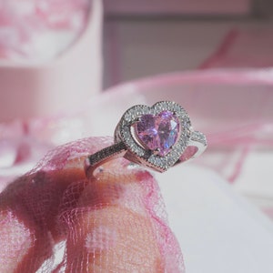 Pink Stone Heart Ring -usagi Engagement Ring, Usagi Ring Princess Ring ...