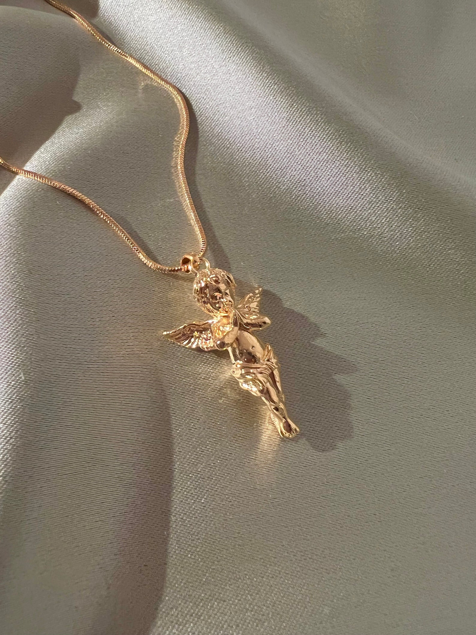 Angel Necklace Baby Angel Necklace Cherub Necklace 18K - Etsy