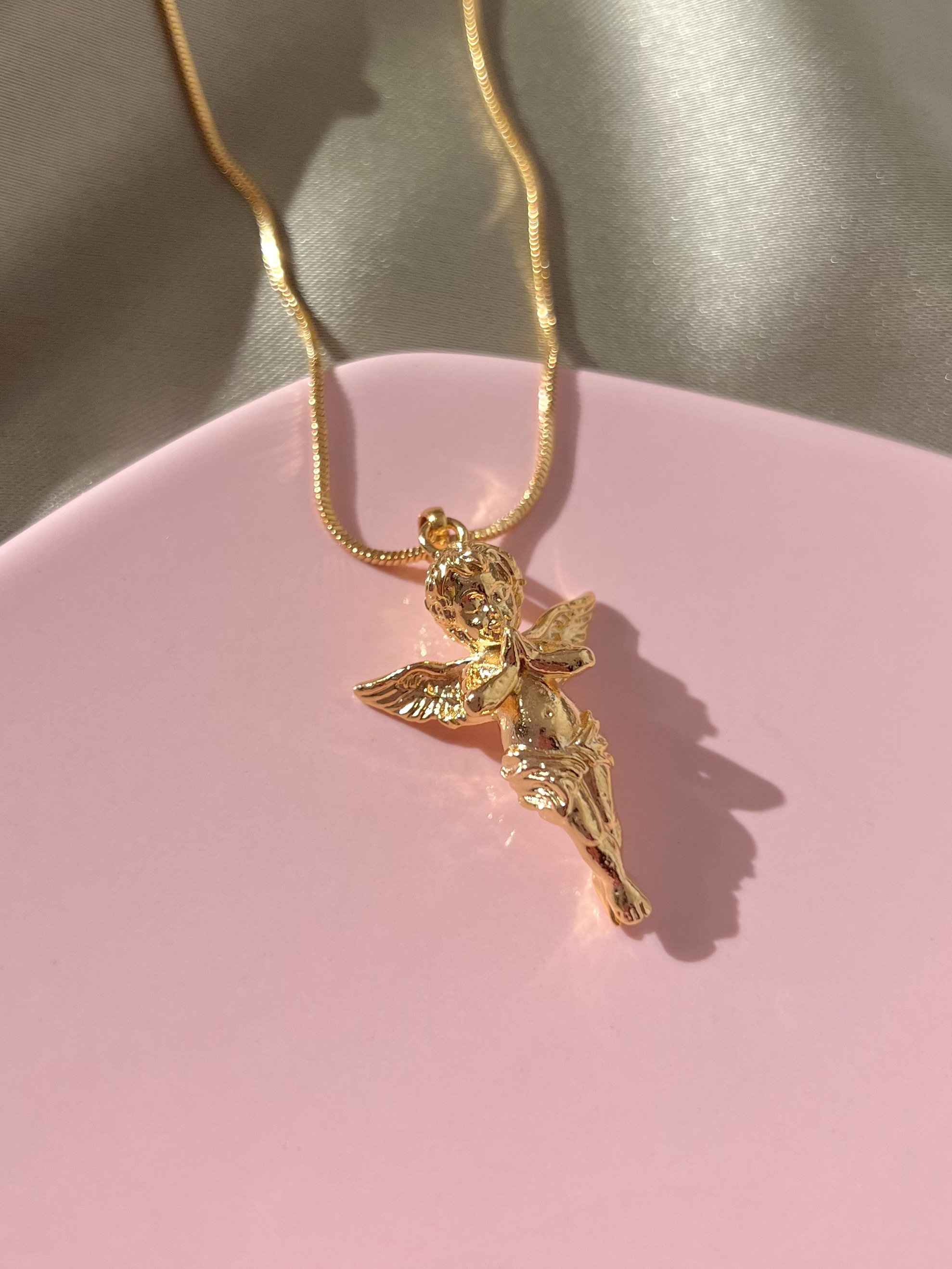 Angel Necklace Baby Angel Necklace Cherub Necklace 18K - Etsy