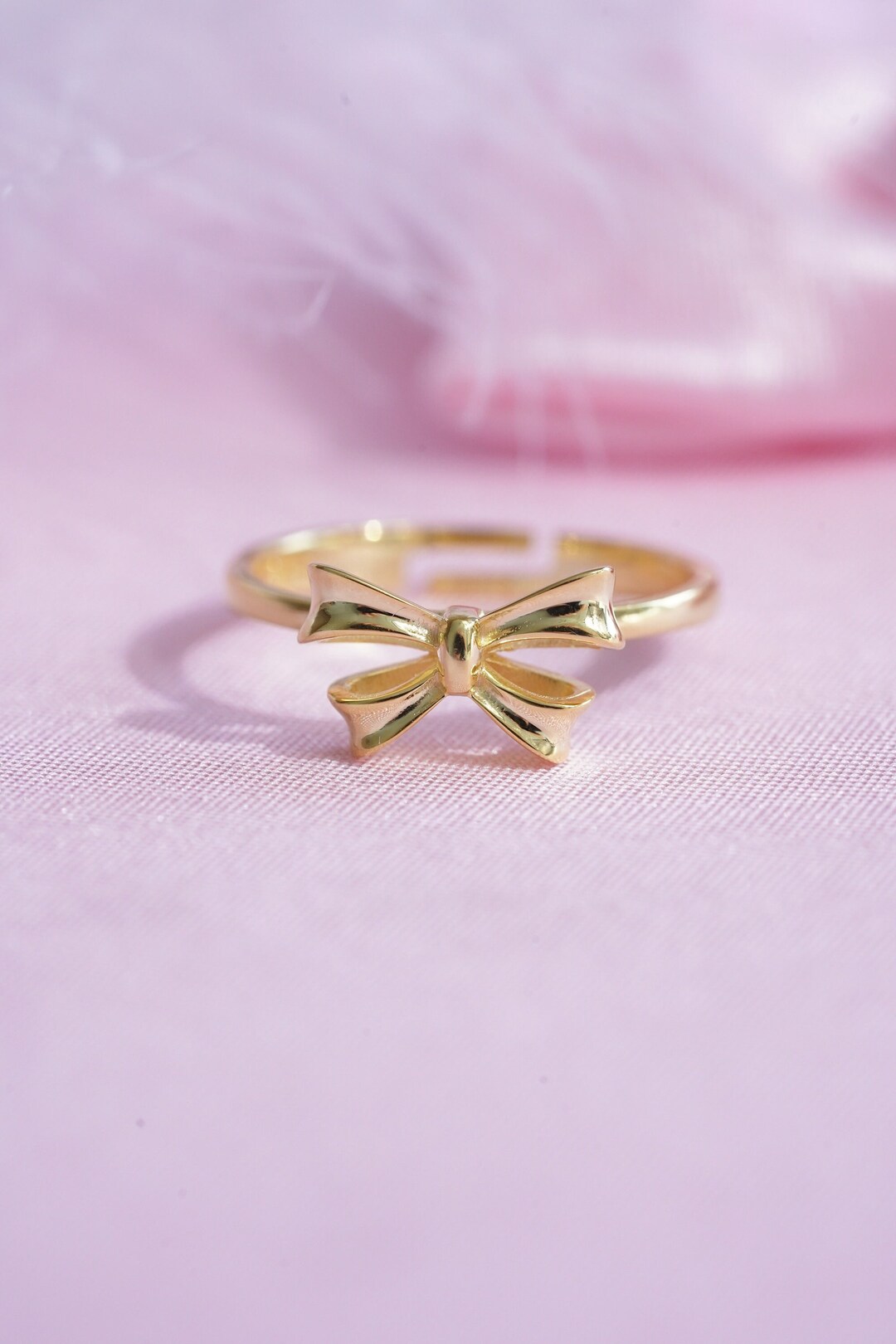 18K Gold Bow Ring, Sterling Silver, Rings for Women, Love Knot Ring ...