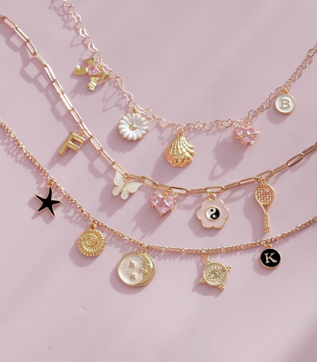 Build Your Own Custom Charm Necklace Summer Charm Necklace Customizable ...