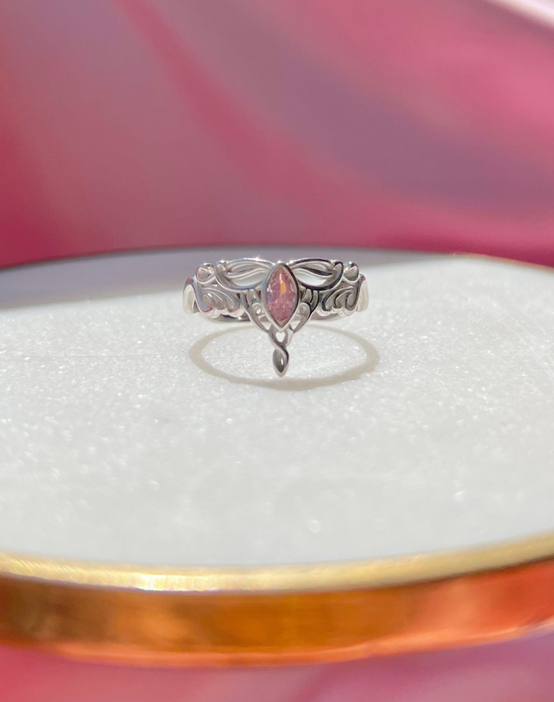 Fairy Tale Elf Princess Crown Ring, Gift for Queen Lover Jewelry, 925 ...