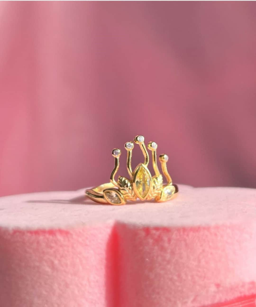Fairytale Princess Crown Ring • Lotus Tiara Ring • Royal Queen Jewelry ...