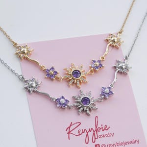 Princess Sun Necklace Sun Flower Necklace -purple Necklace - Etsy