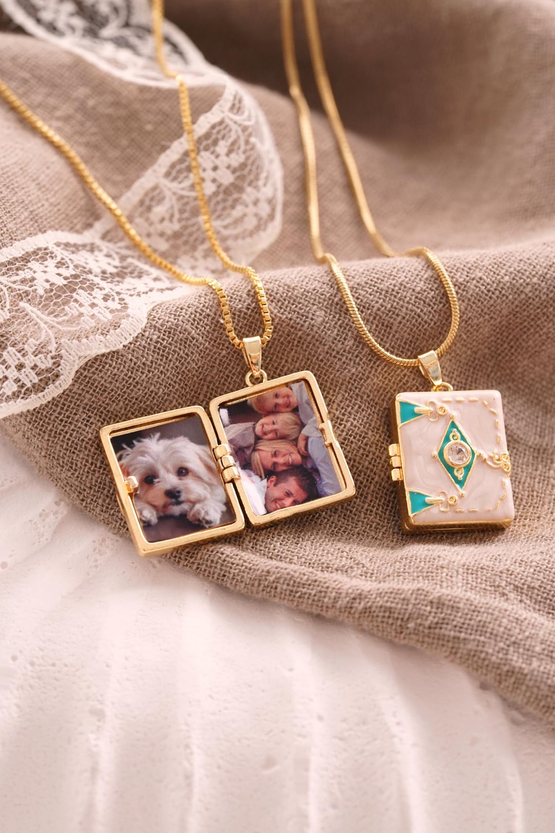 Custom Photo Locket Necklace, Pole Star Pendant – Personalized Gift for ...