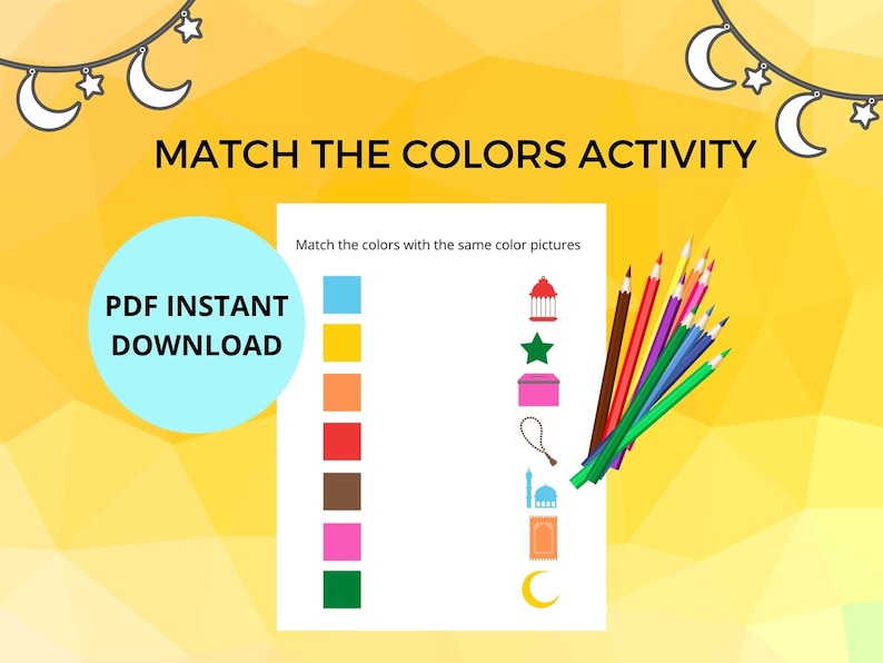 Ramadan Kids Activity, Ramadan Printable Kids Activities, Match the ...
