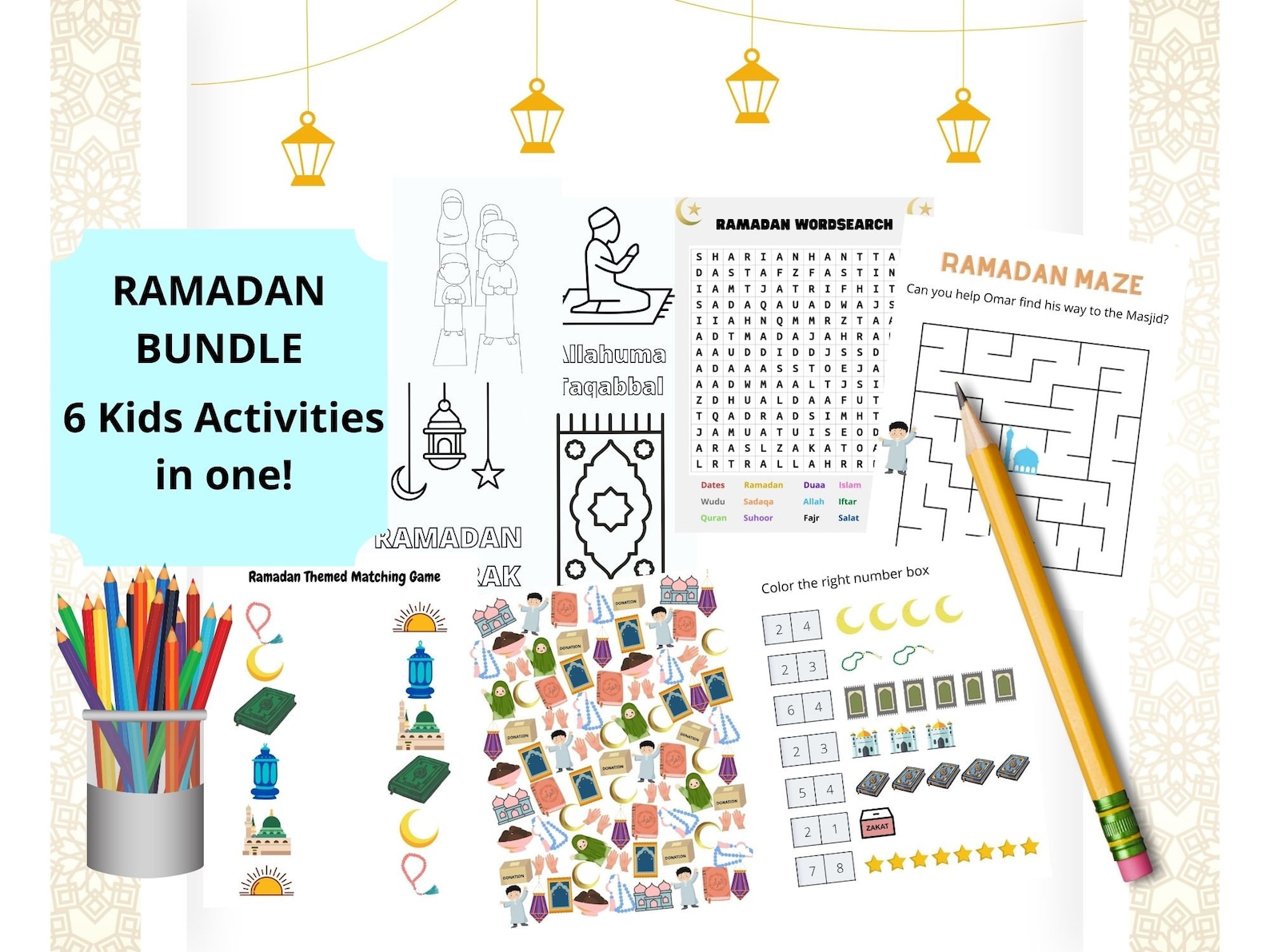 Ramadan Activities for Kids, Ramadan Bundle Kids Activies, Ramadan Kids ...