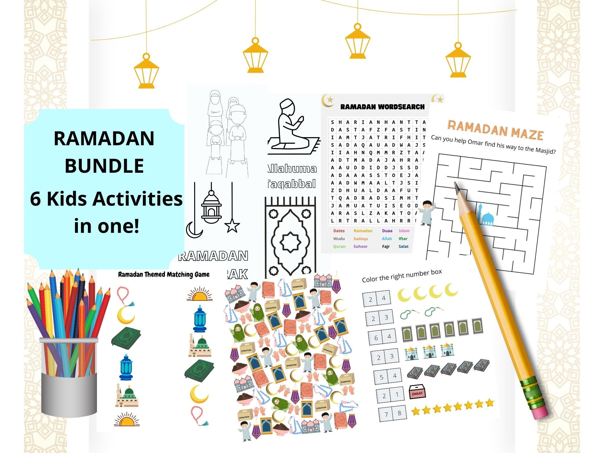 Ramadan Activities for Kids, Ramadan Bundle Kids Activies, Ramadan Kids ...
