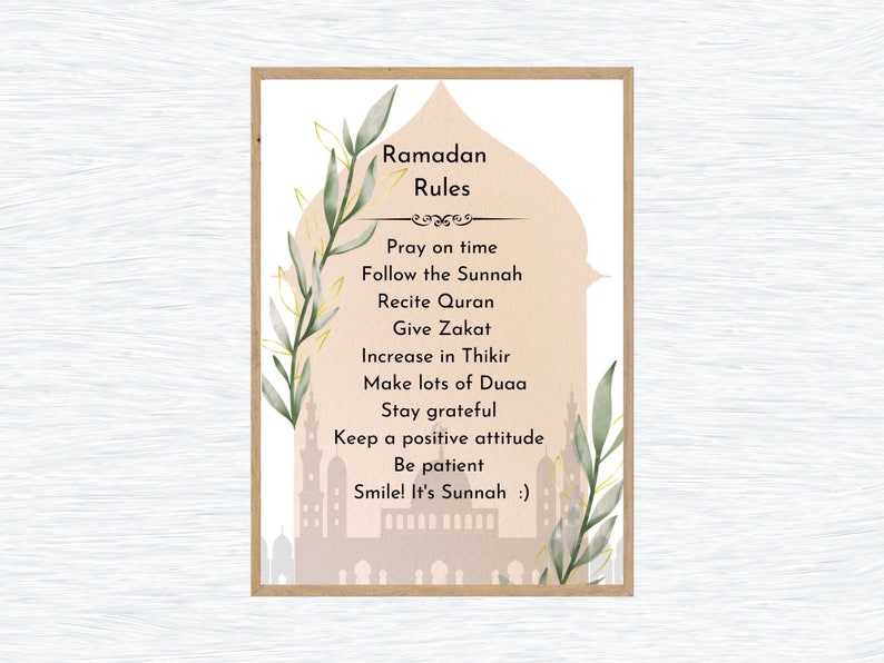 Ramadan Rules, Ramadan Printable, Ramadan Decoration, Ramadan Decor ...