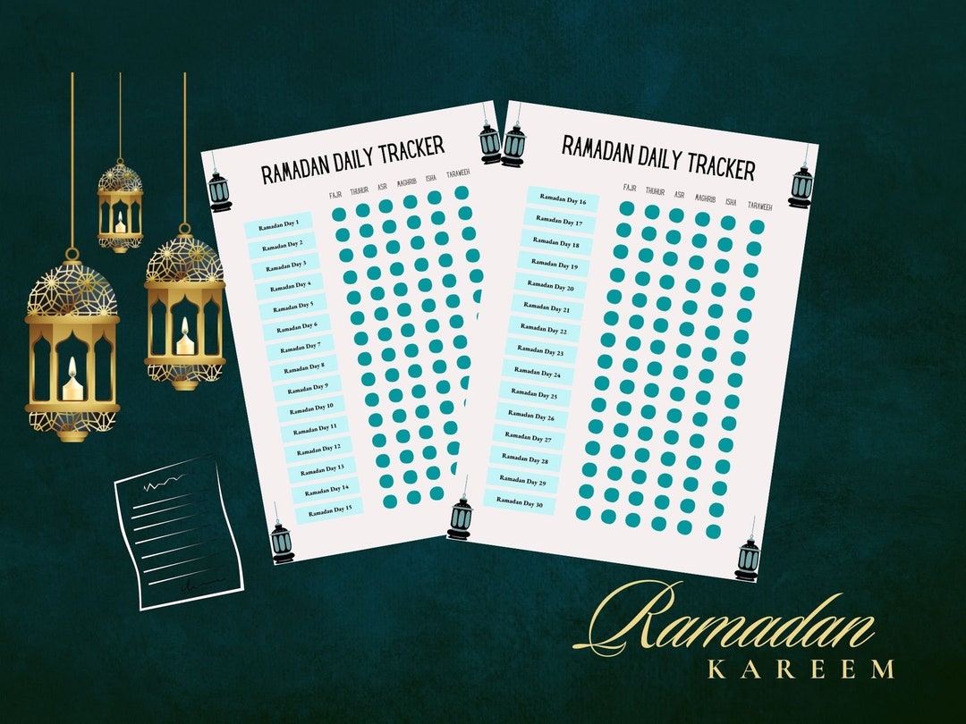 Ramadan Prayer Tracker, Daily Prayer Tracker, Ramadan Daily Prayer ...