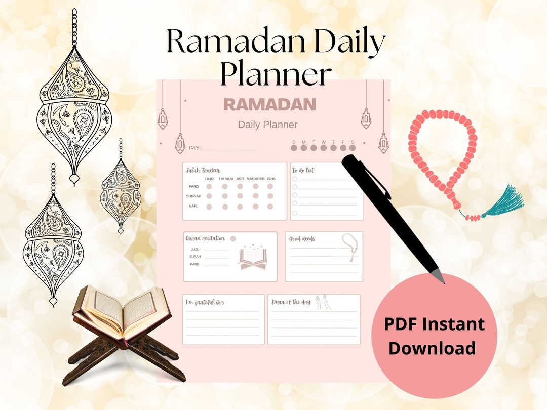 Ramadan Daily Planner, Ramadan Checklist, PDF Digital Download, Instant ...