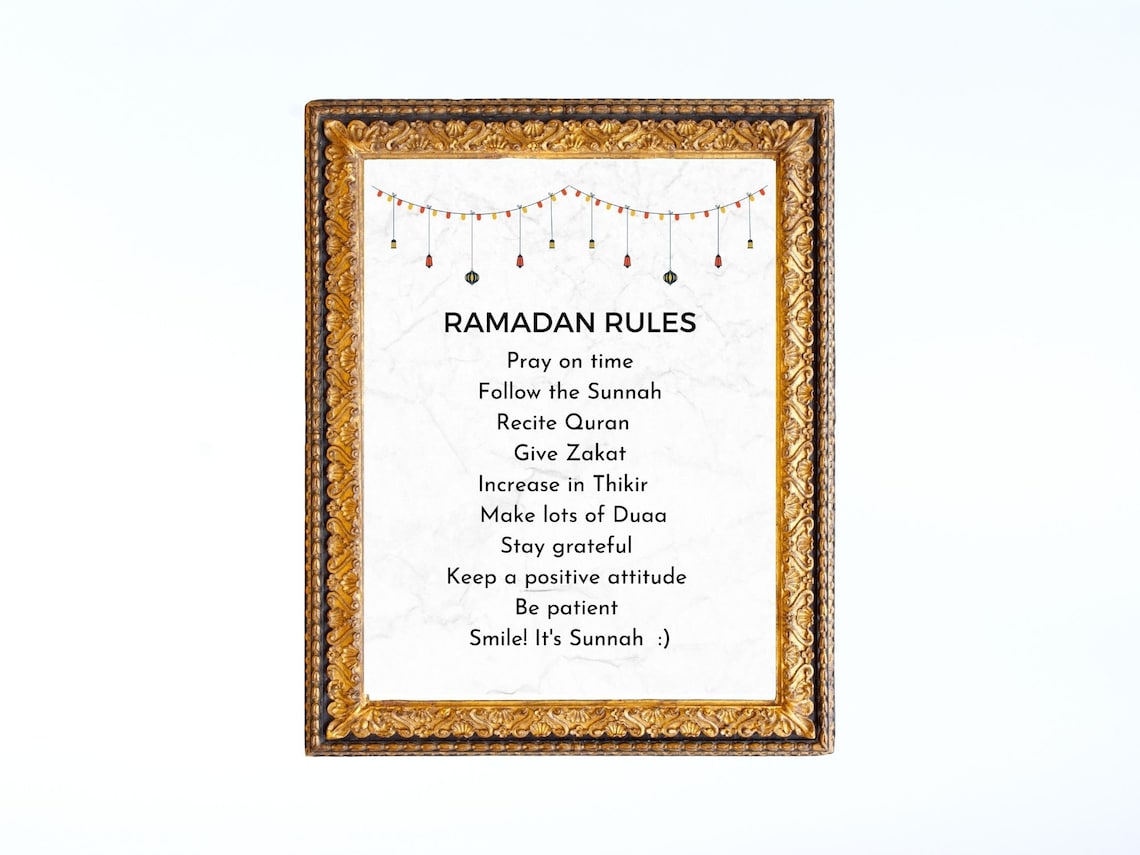 Ramadan Rules, Ramadan Rules Printable, Ramadan Decoration, Ramadan ...