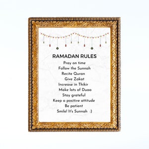 Ramadan Rules, Ramadan Rules Printable, Ramadan Decoration, Ramadan ...