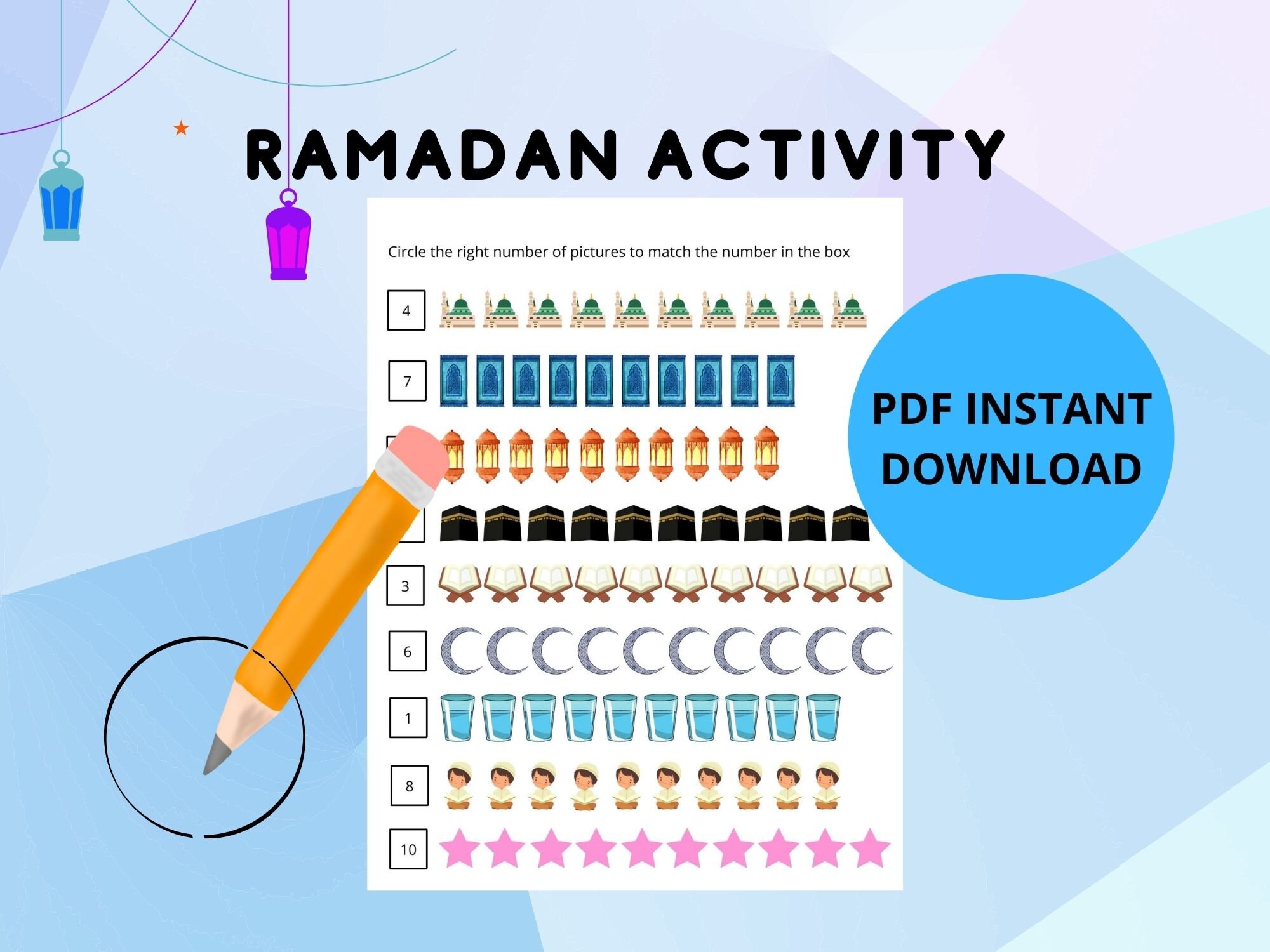 Ramadan Activity for Kids, Ramadan Kids Activity, Printable Activity ...