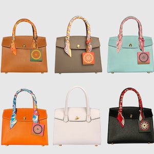 White Hand Sewn Leather 25 Shoulder Bag, Top Handle Bag - Etsy