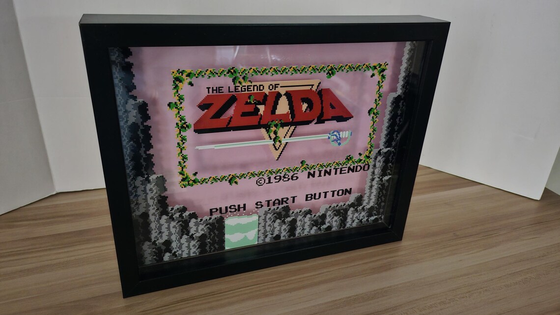 BIG Legend of Zelda Inspired NES Shadow Box 12x15 Inches - Etsy