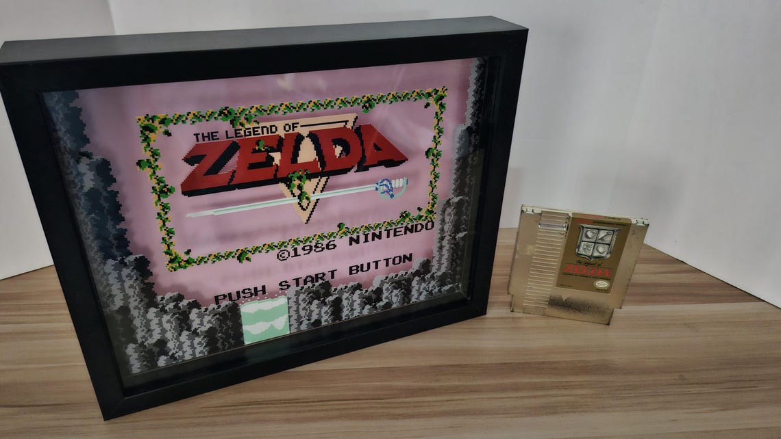 BIG Legend of Zelda Inspired NES Shadow Box 12x15 Inches - Etsy