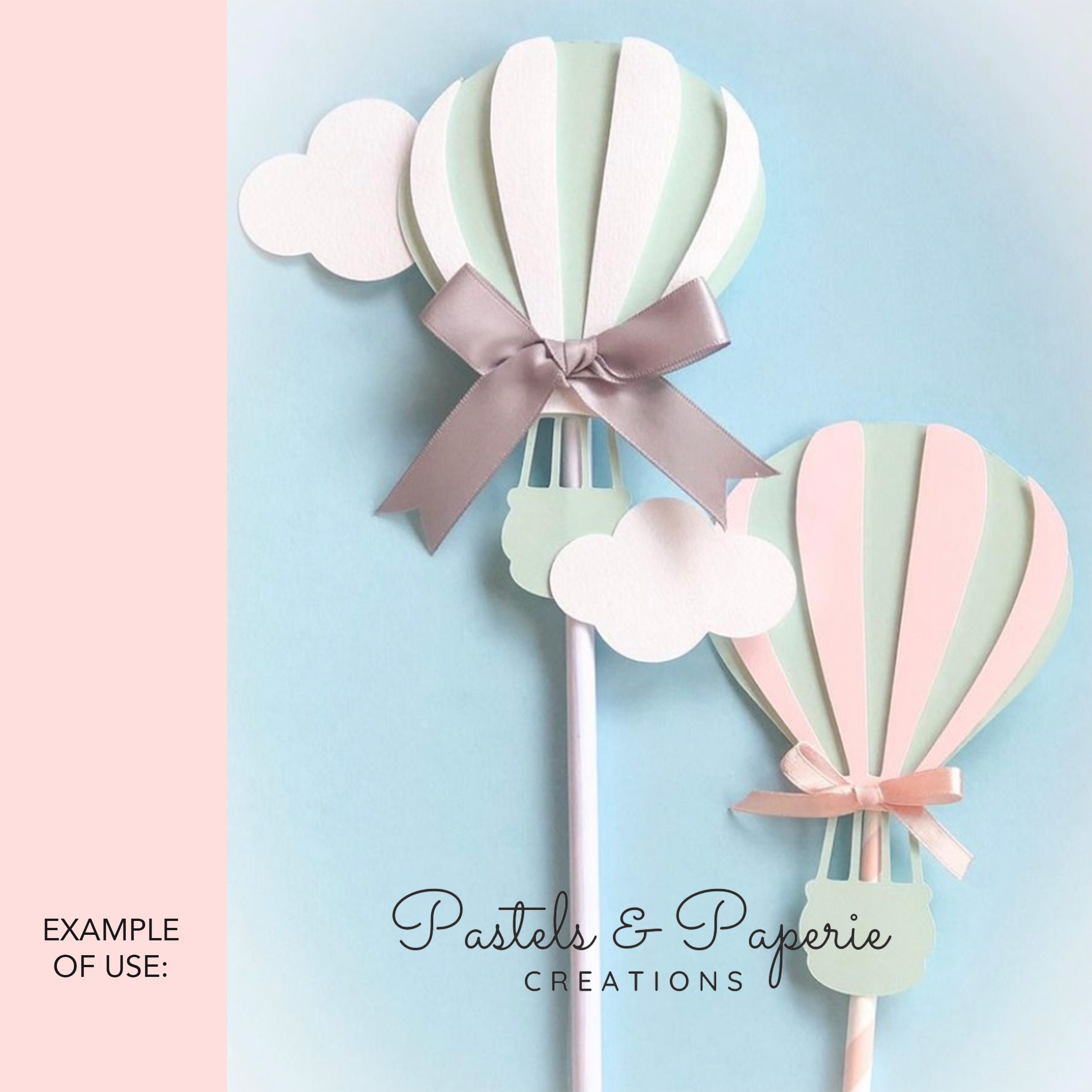 Hot Air Balloon Svg, Png, Pdf, Caketopper Birthday Decor Digital ...