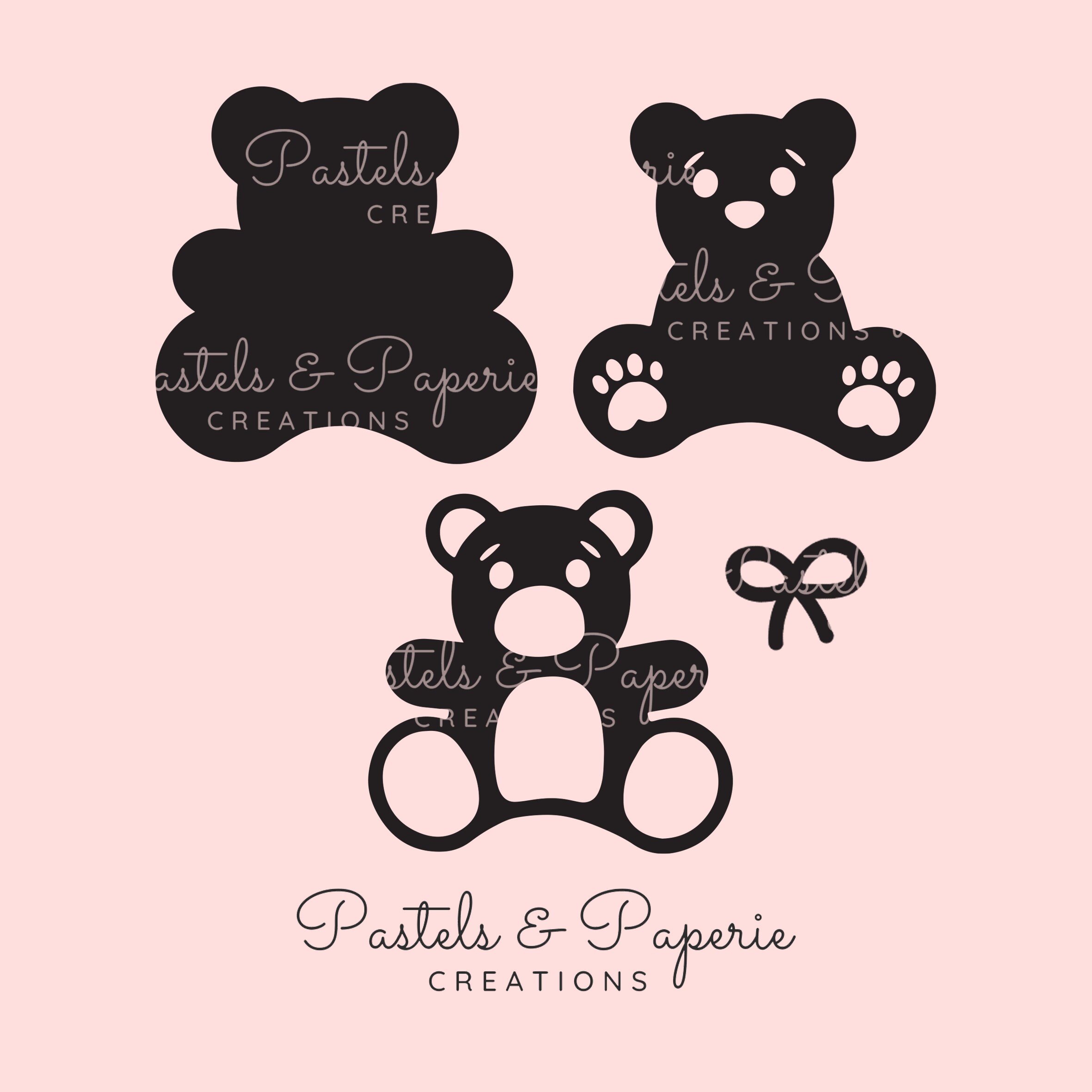 Teddy Bear Template Svg, Png, Pdf, First Birthday Cupcaketoppers Party ...