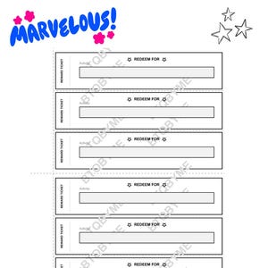 Editable Kids Reward Tickets | Printable Coupons | Instant Digital ...