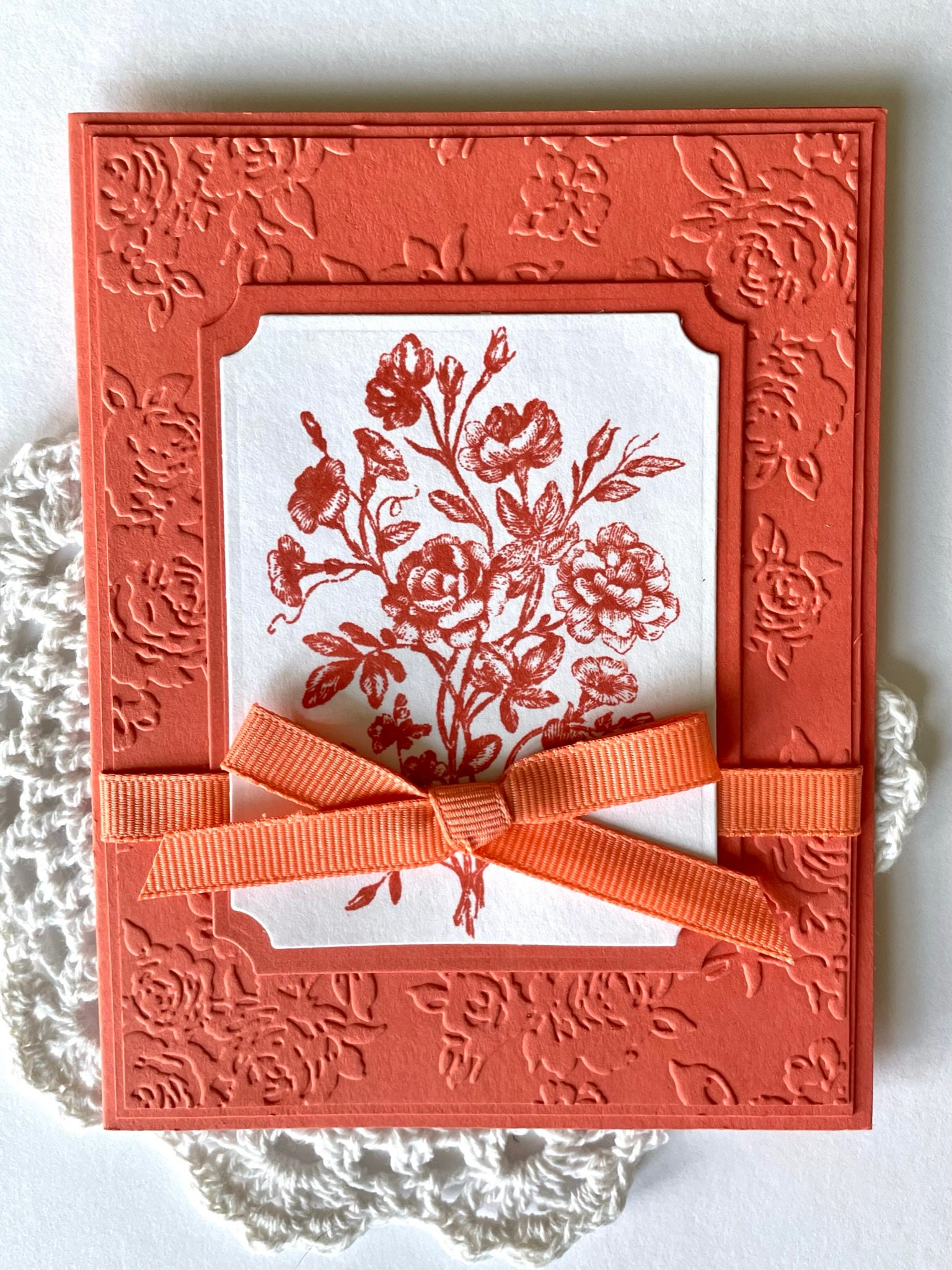 Set of 3 Handstamped Blank Cards Featuring Vintage Florals, Floral ...