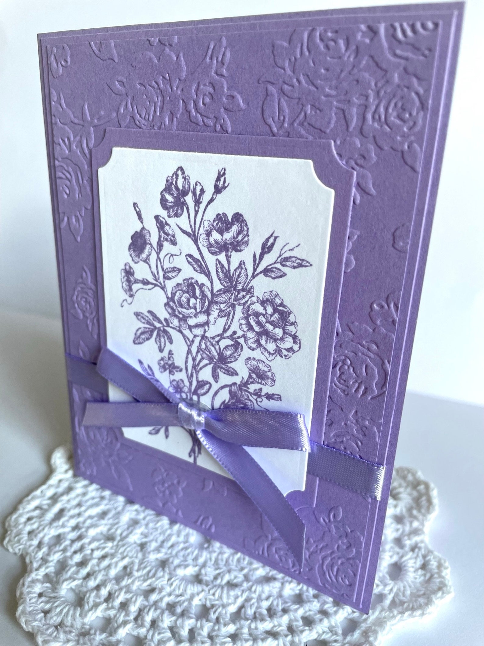 Set of 3 Handstamped Blank Cards Featuring Vintage Florals, Floral ...