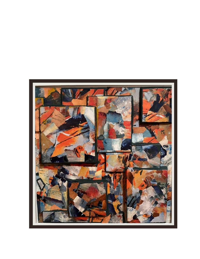 Textured Abstract Collage-style Oversized Art 3D - Etsy