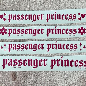 PASSENGER PRINCESS Decal Bumper Sticker, Stars, Flowers, Hearts ...