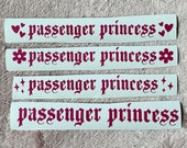 PASSENGER PRINCESS Decal Bumper Sticker Stars Flowers - Etsy