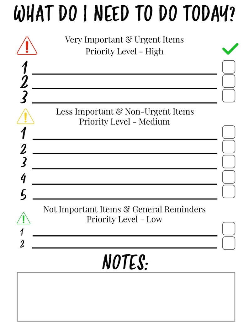 What Do I Need to Do Today? - Simple to Do List - Etsy