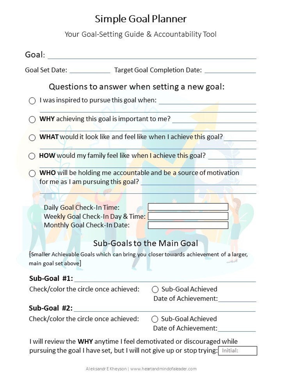 Simple Goal Planner - Goal-setting Guide & Accountability Tool - Etsy