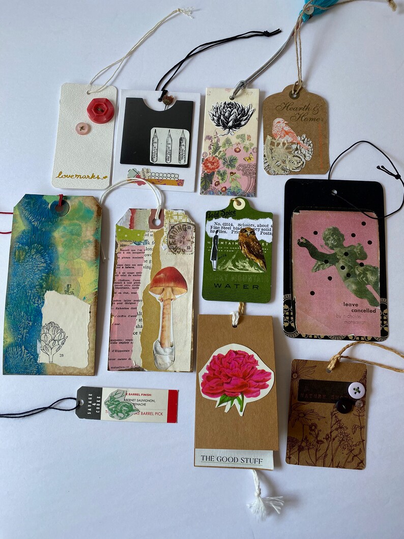 Original Handmade Tags/embellishments for Journals/ Art Journals/ Mail ...
