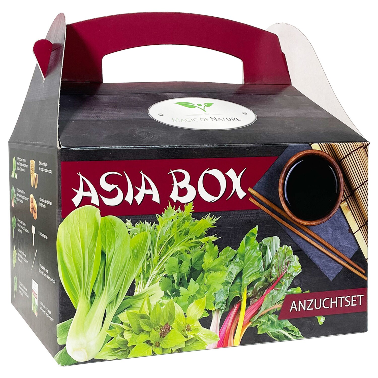 Asia Box Anzuchtset - 5 Kräuter und Gemüse Samen für die Asiatische ...