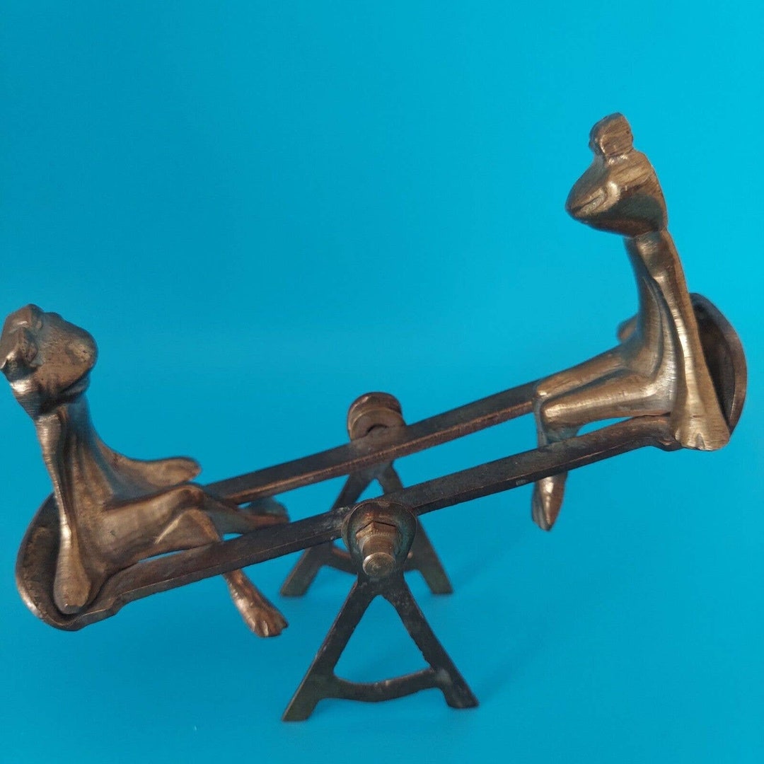 Vintage Brass Frogs Teeter/totter Seesaw Figurine 5.5 Inch X 4 - Etsy