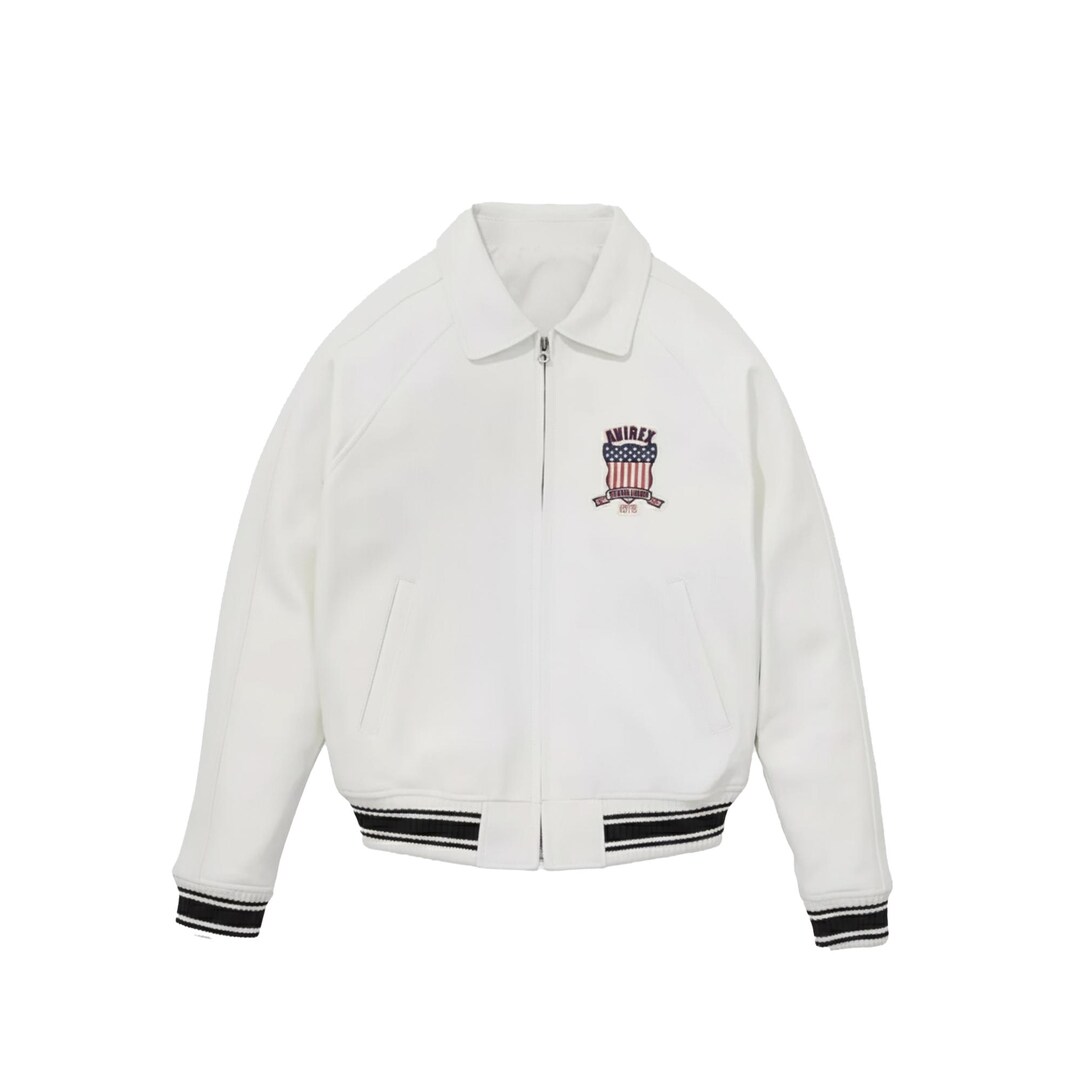 Handmade Avirex White Real Bomber American Flight Jacket | Leather for ...