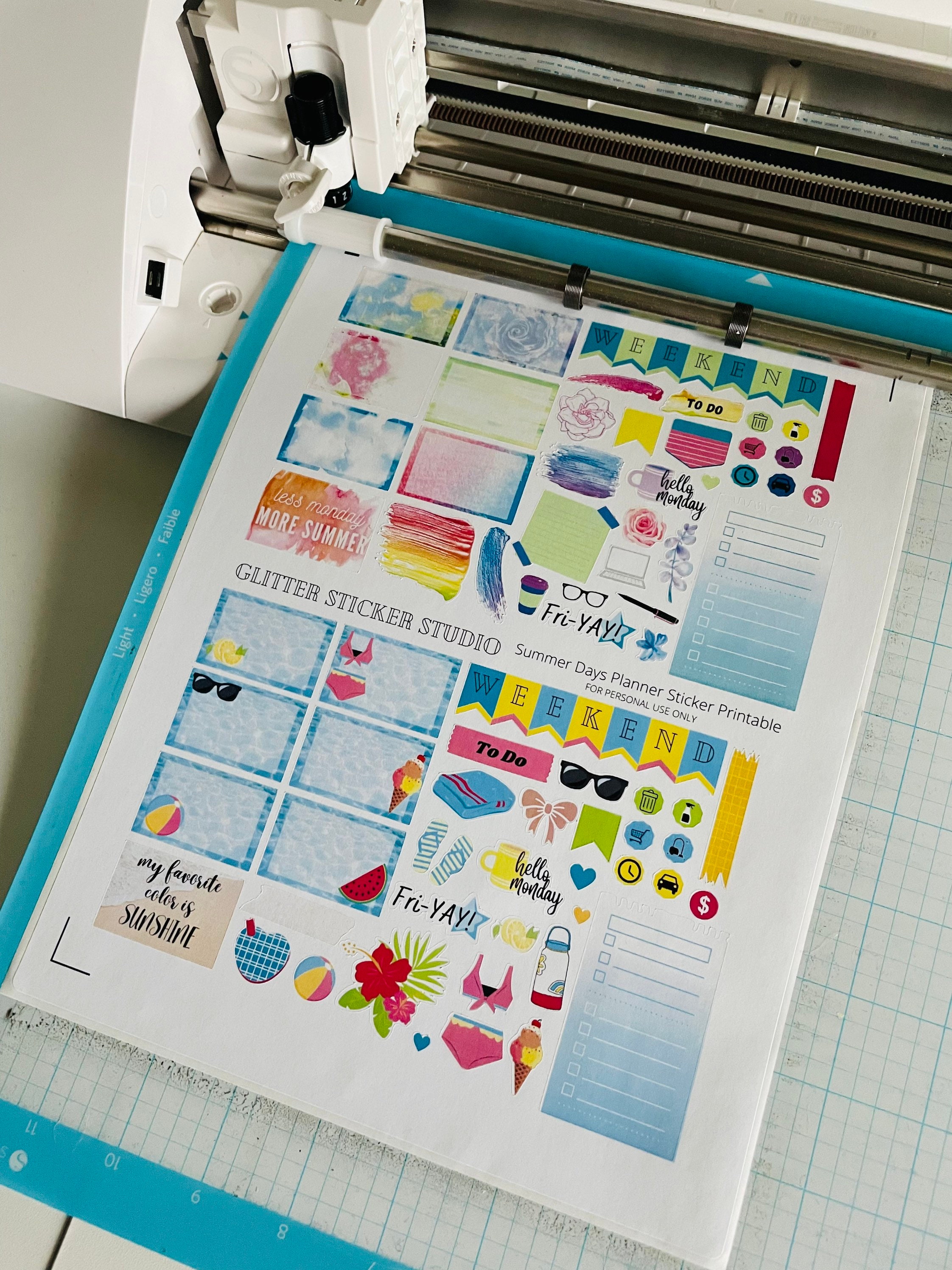 Summer Days Weekly Sticker Kit Printable, Planner Digital Download ...