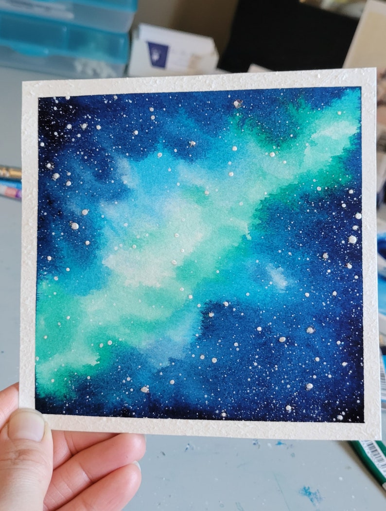 55 Mini Nebula Painting Celestial Painting Galaxy Painting Starry Space ...