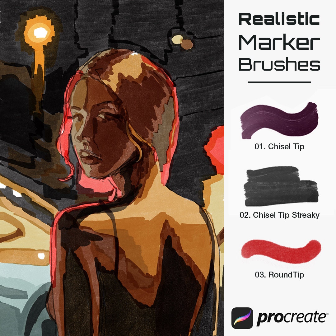 Realistic Marker Brushes for Procreate - Etsy