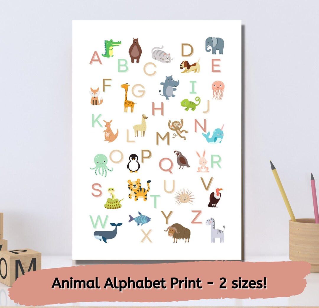 Alphabet Posters ABC Print ABC Poster Preschool Printable Playroom Sign ...