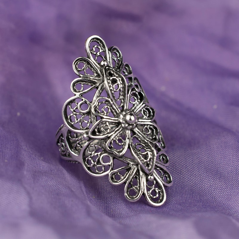 Lace Filigree Ring - Etsy