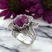 925 Sterling Silver Lotus Flower Women Ring, Ruby Corundum Cocktail ...