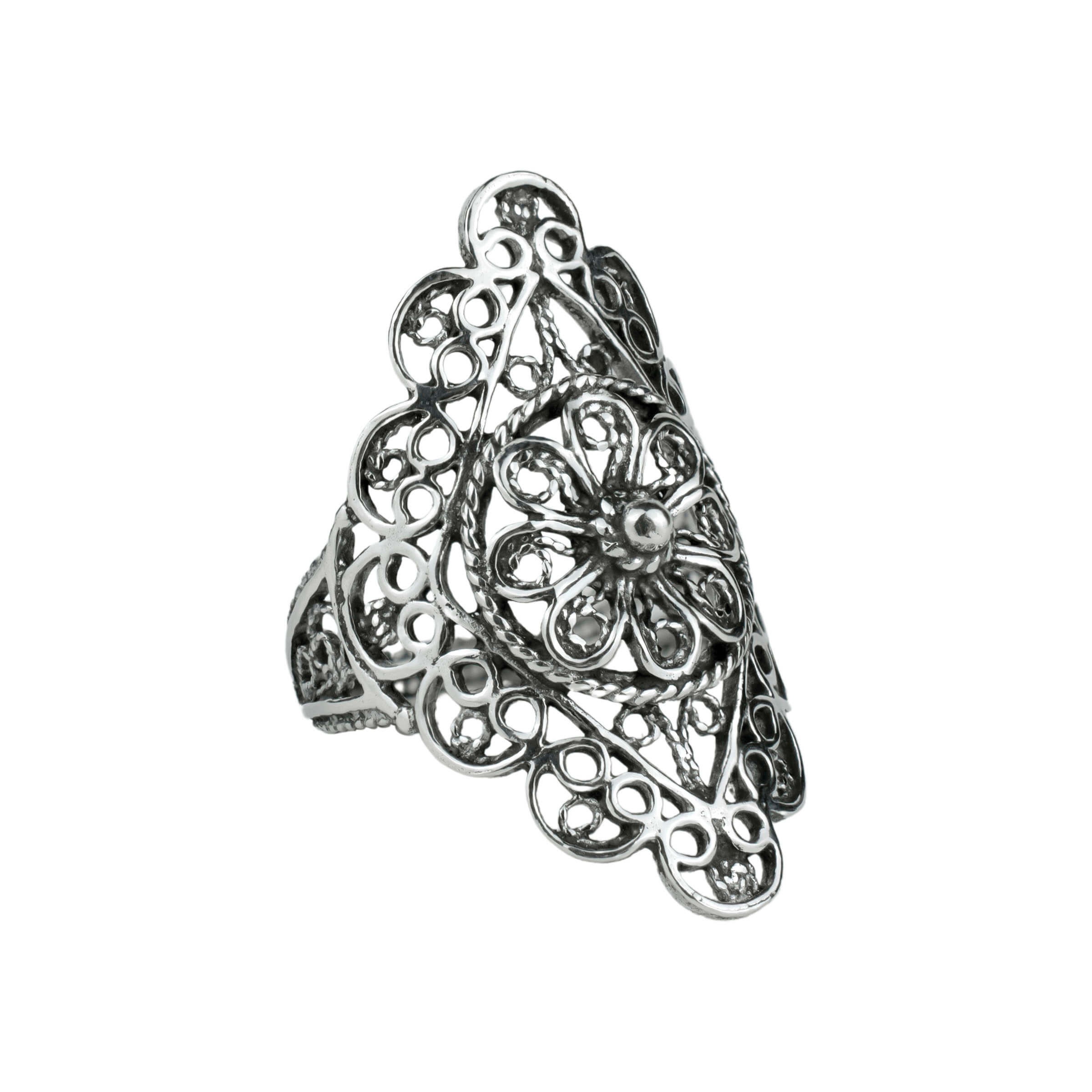925 Sterling Silver Filigree Art Lace Design Women Statement Ring - Etsy