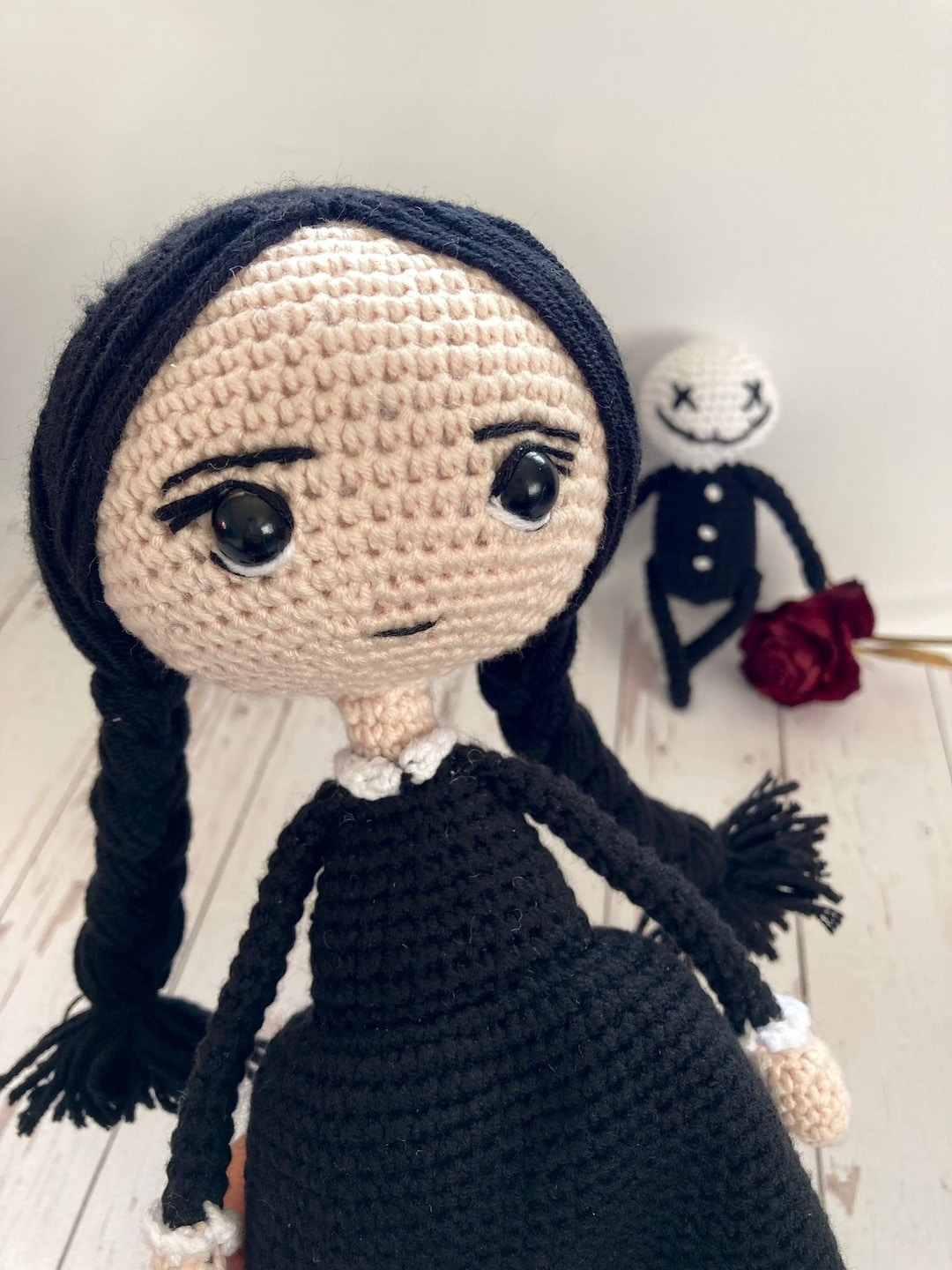 Wednesday Addams Doll, Wednesday Amigurumi Gift, Wednesday Crochet Doll ...