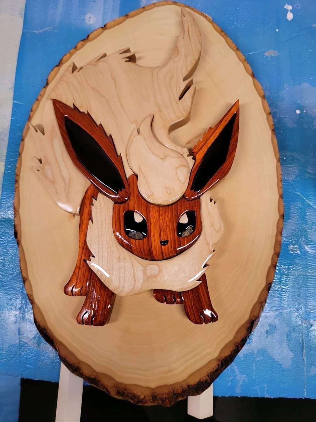 Wooden Intarsia Fire Type Cat Wall Plaque. Handmade - Etsy