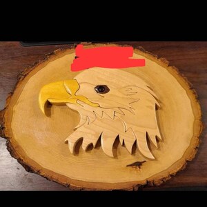 Wooden Bald Eagle Intarsia Wall Plaque - Etsy