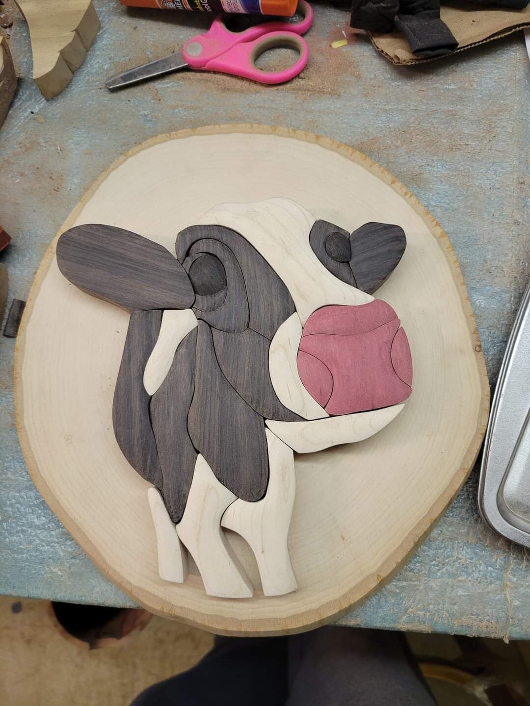 Wooden Intarsia Cow, Wall Hanging. Farm Animal. Gift - Etsy